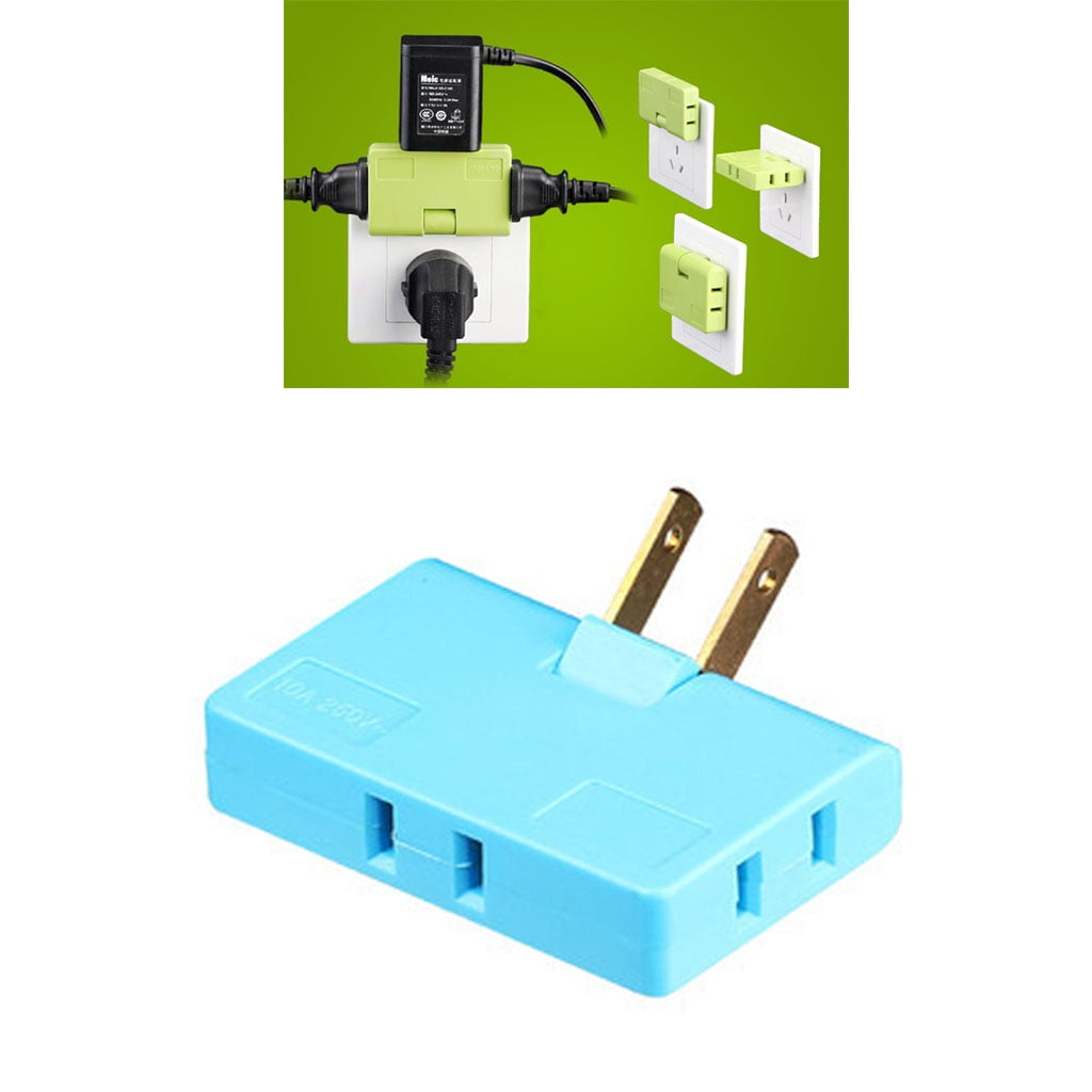 2-prong Rotatable Socket Converter 180 Degree Extension Plug Adapter ...
