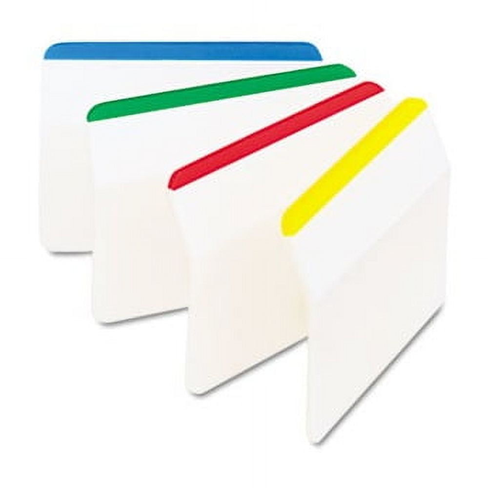 2" Angled Tabs Lined, 1/5-Cut Tabs, Assorted Primary Colors, 2" Wide ...