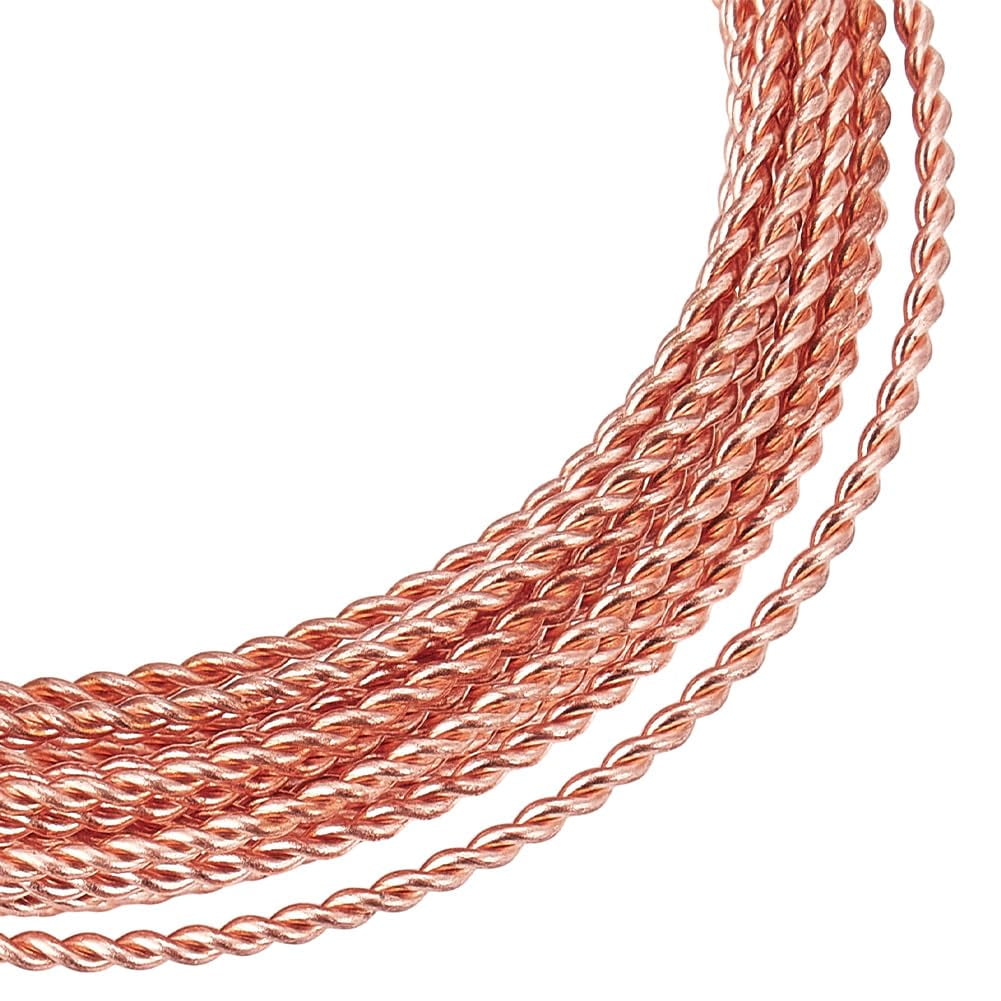 2 roll 2 rolls 13.12Feet Twist Jewelry Wire 12 Gauge/2mm Copper 2m/6.6 ...