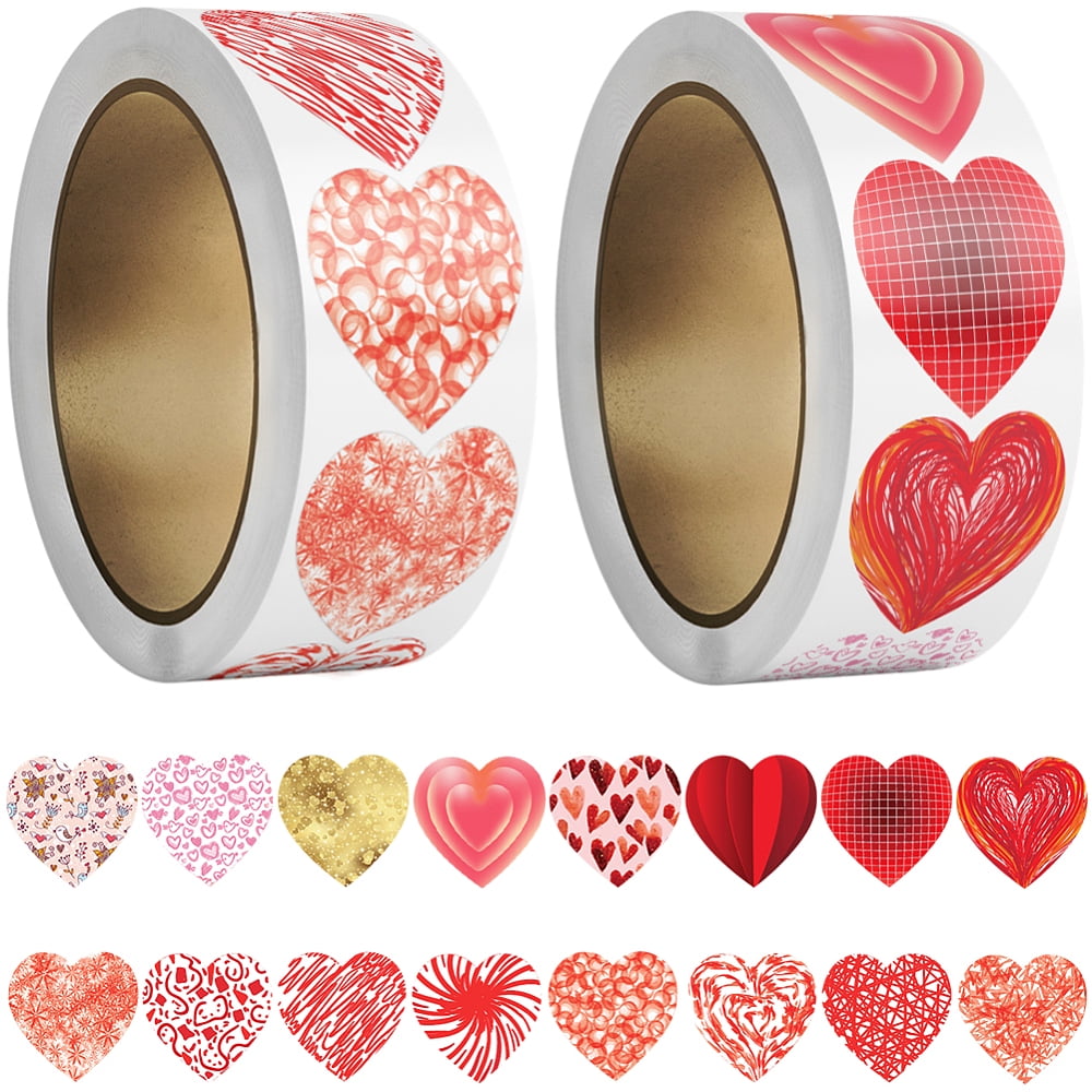 2 rolls 2 style Paper Stickers Adhesive Roll Sticker Labels for ...