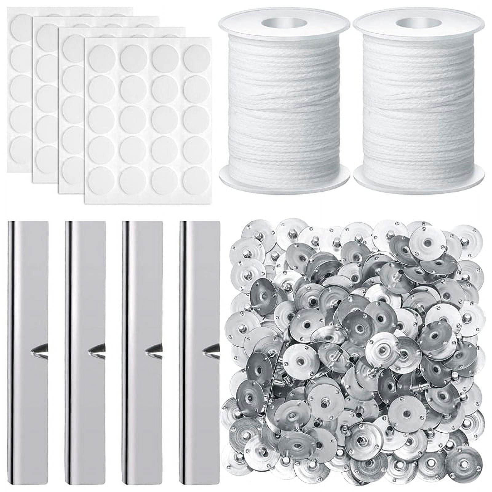 2 rolls * 25 strands wick (61m plain white) 80 * candle wick stickers ...