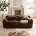 2-seater Modular Sectional Sofa Couches,Soft Fluffy Plush Fabric Bottom ...