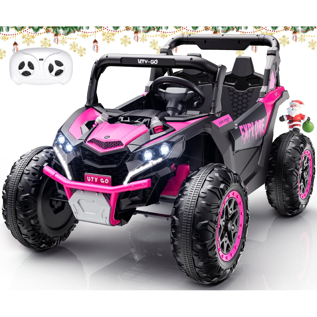 2 seater kids ride on UTV W/20 inch wide seat, 24V 4x4 electric UTV ...