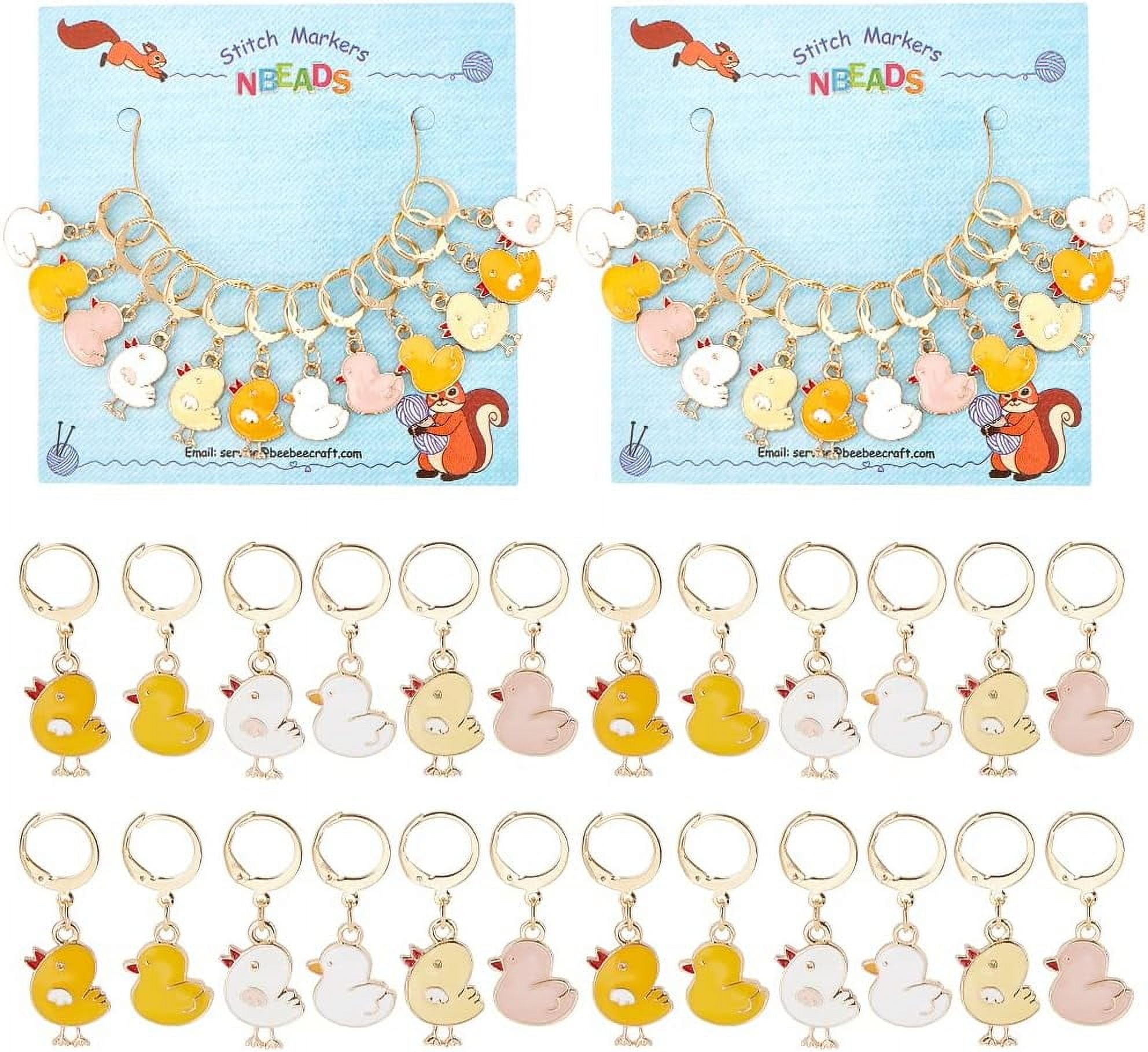 2 set 24 pcs Chick Stitch Markers 6 styles Alloy Enamel Crochet Stitch ...