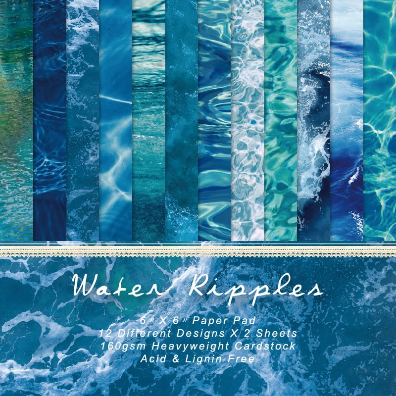 2 set 24pcs 12 styles Water Ripple Theme Scrapbook Paper Pads for DIY ...