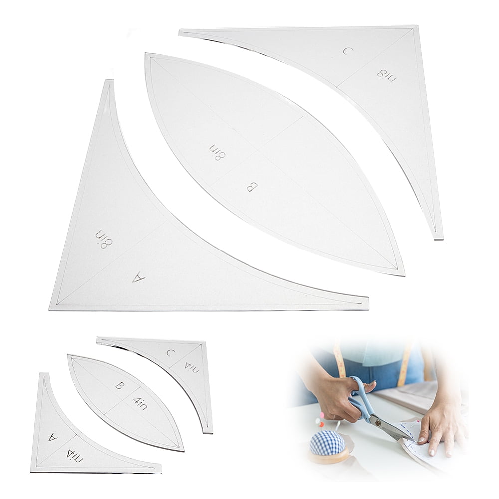 2 set Acrylic Quilt Ruler set Quilting Templates Quilting Patchwork ...