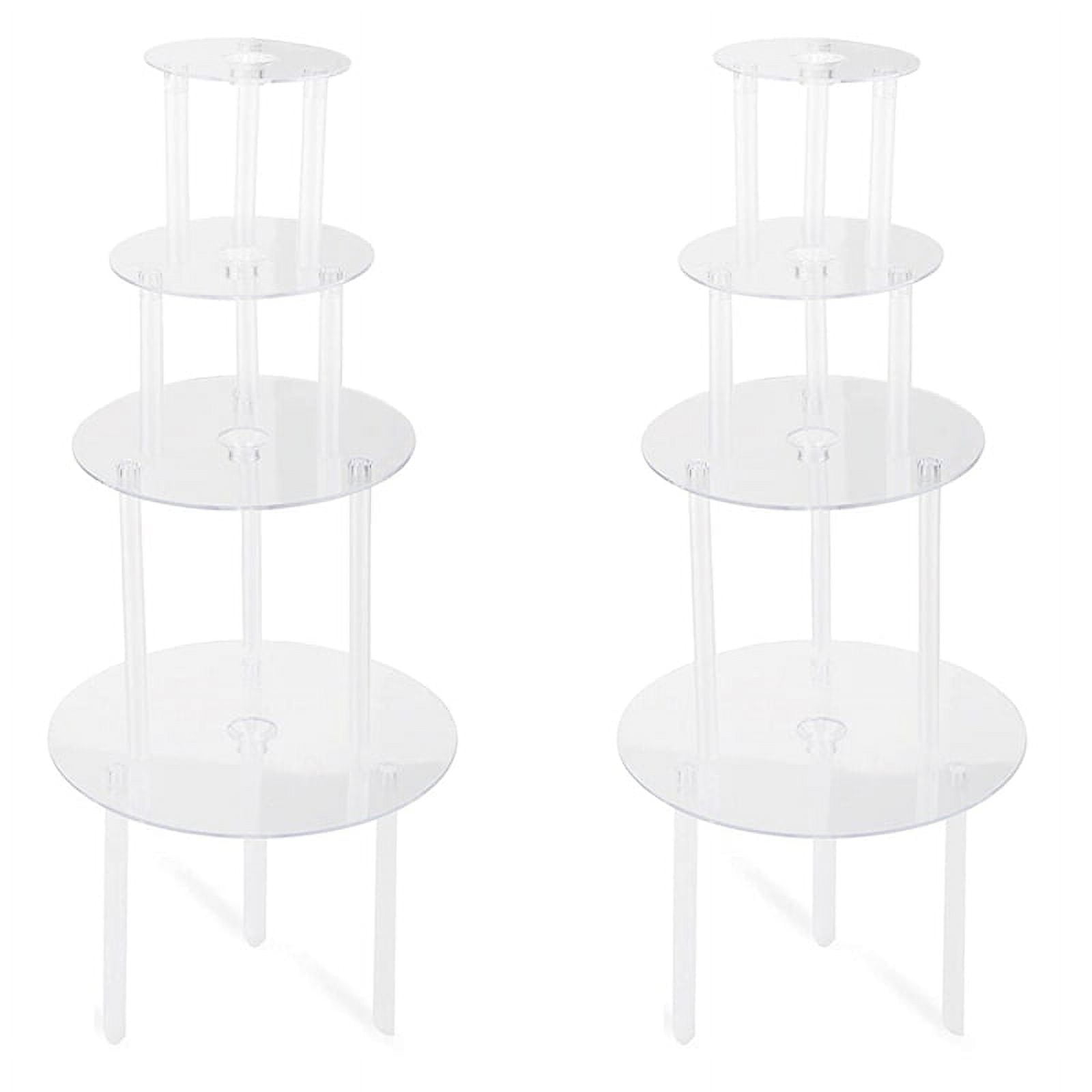 2 set Cake Stand Cake Plate 4 Reusable Cake Supports with 12 Plastic ...