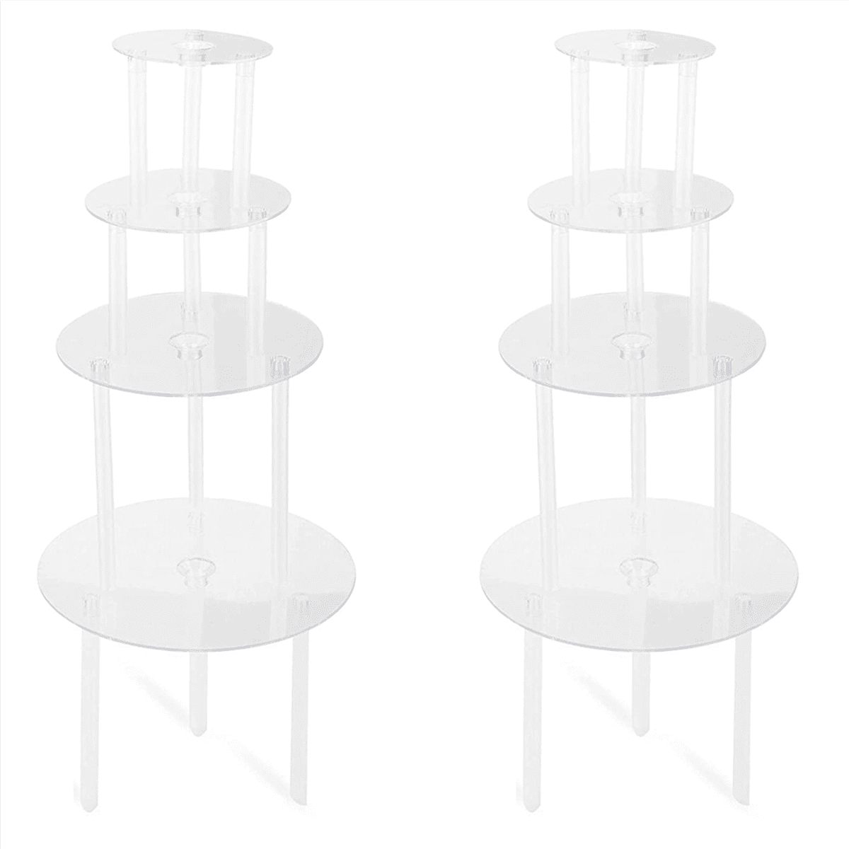 2 set Cake Stand Plate 4 Reusable Supports with 12 Plastic Dowel Rods ...