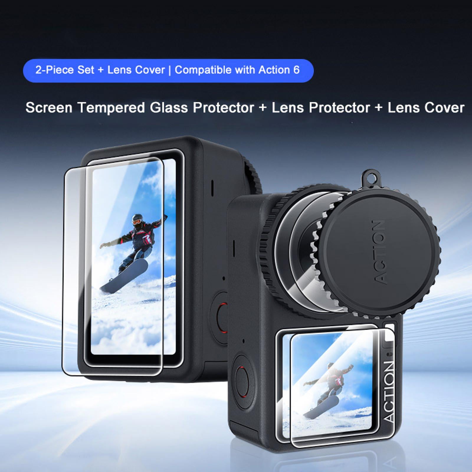 2 set Lens Screen Protector for DJI Osmo Action 6, Tempered Glass ...