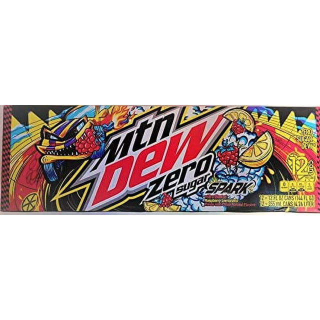 2 set of 12 - Mtn Dew Zero Raspberry Lemonade 12oz Cans Mountain Dew ...