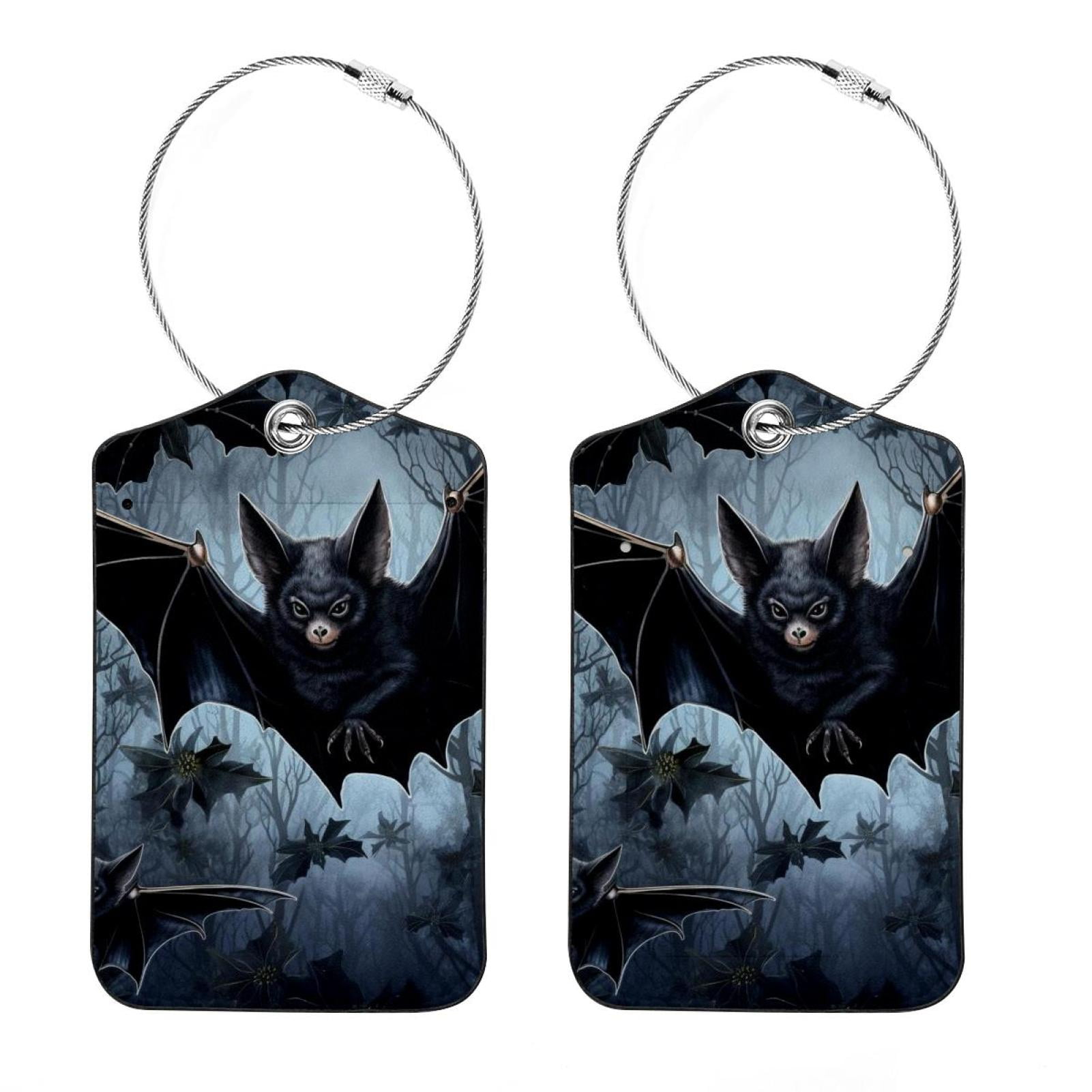 2 set of Bat Baggage Bag Luggage Tags with Privacy Cover - Walmart.com