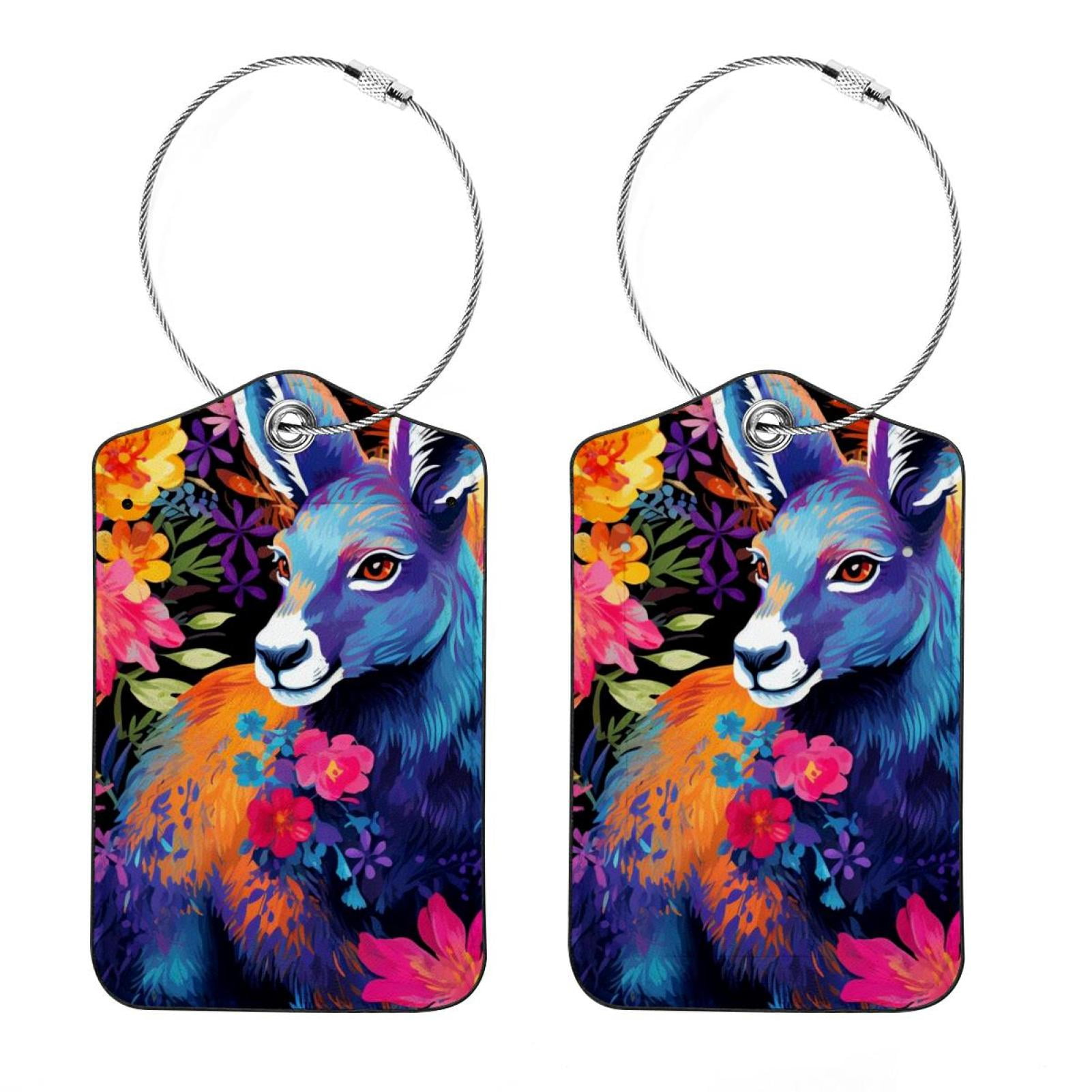 2 set of Kangaroo Baggage Bag Luggage Tags with Privacy Cover - Walmart.com