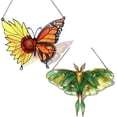 2 sets Butterfly Suncatcher Collection – Faux Stained Glass Window ...