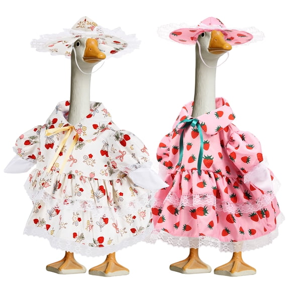2 sets Porch Goose Outfit Set for 23" Standard Garden Geese Polyester ...