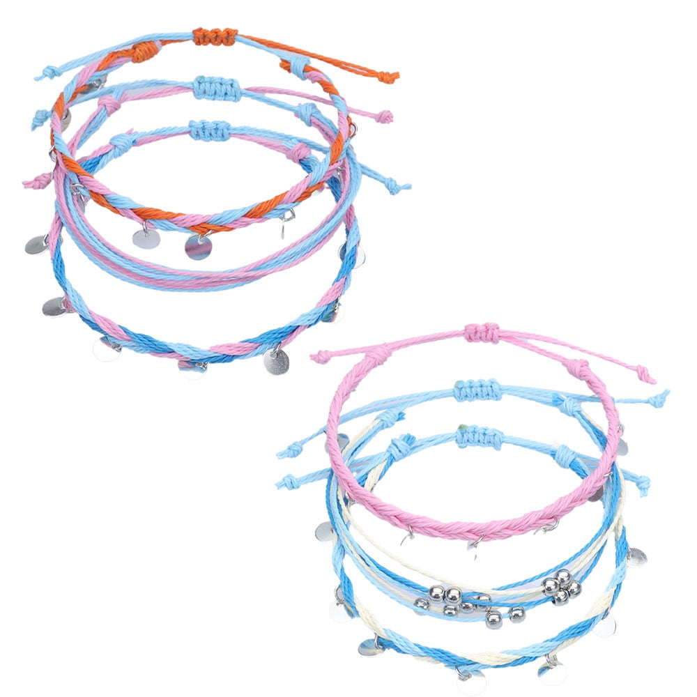 2 sets Waterproof String Anklets Beaded Jewelry for Women Teen Girls ...