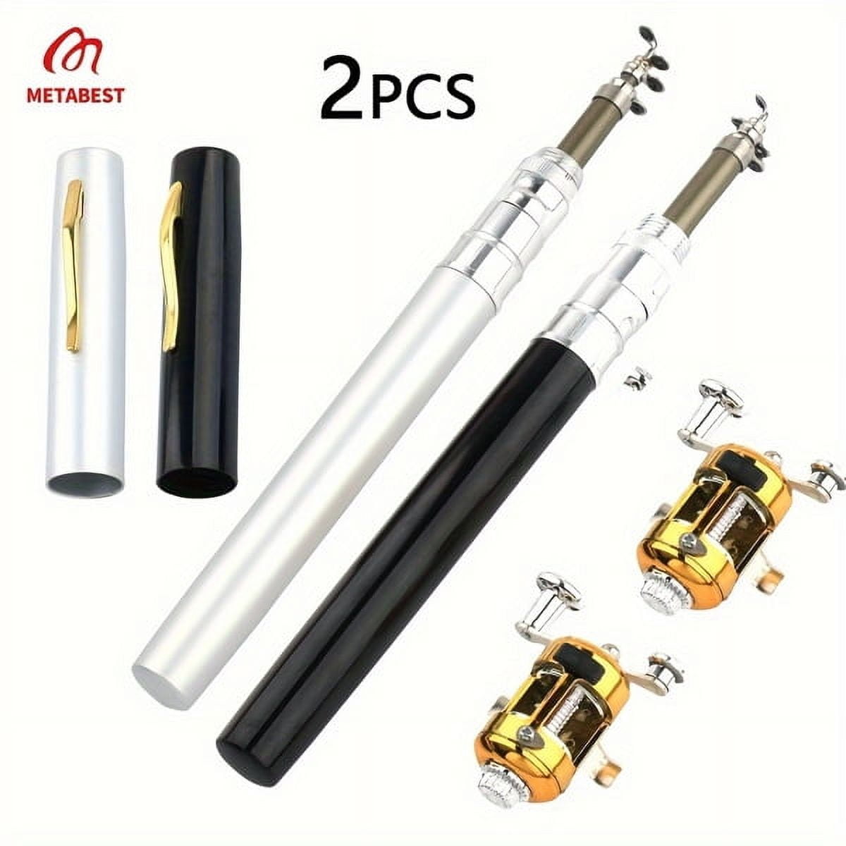 2 sets (black+white) pocket pen style rods compact, portable, ultra ...