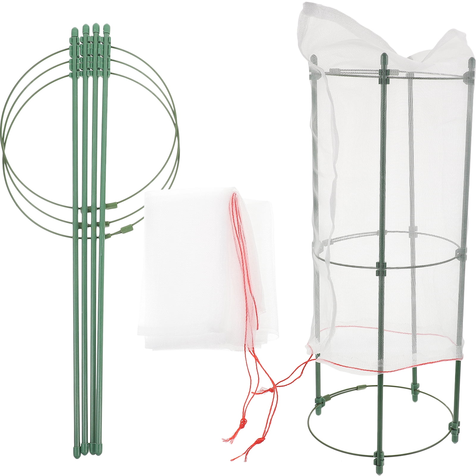 FONDOTIN Plant Cages for Gardening Use Sturdy Plastic Green Color with ...
