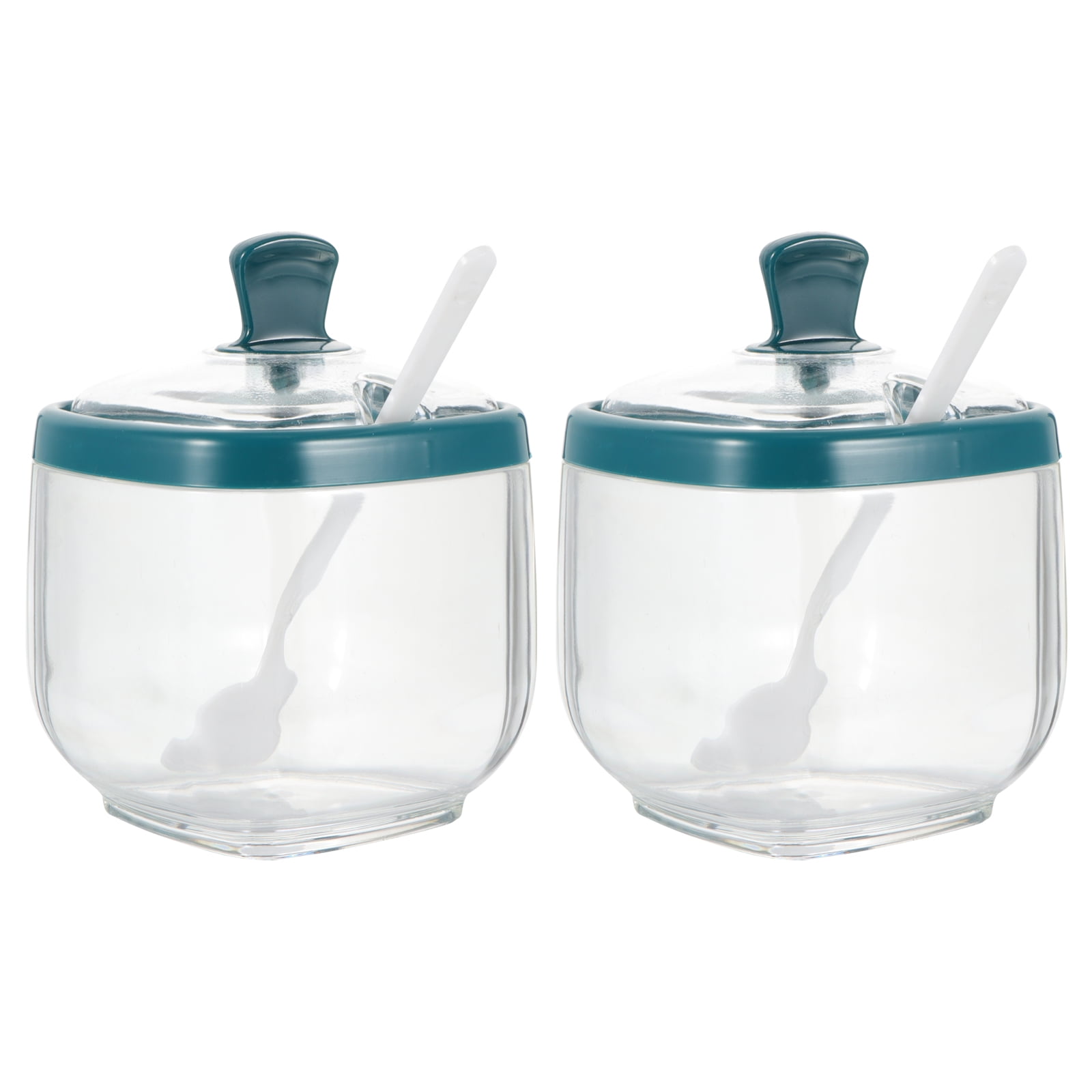 2 Sets of Plastic Spice Canisters Condiment Holders Kitchen Storage ...