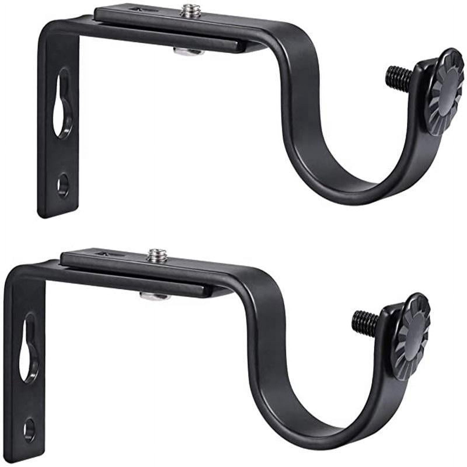 2 sets of black curtain telescopic bracket installation accessories ...