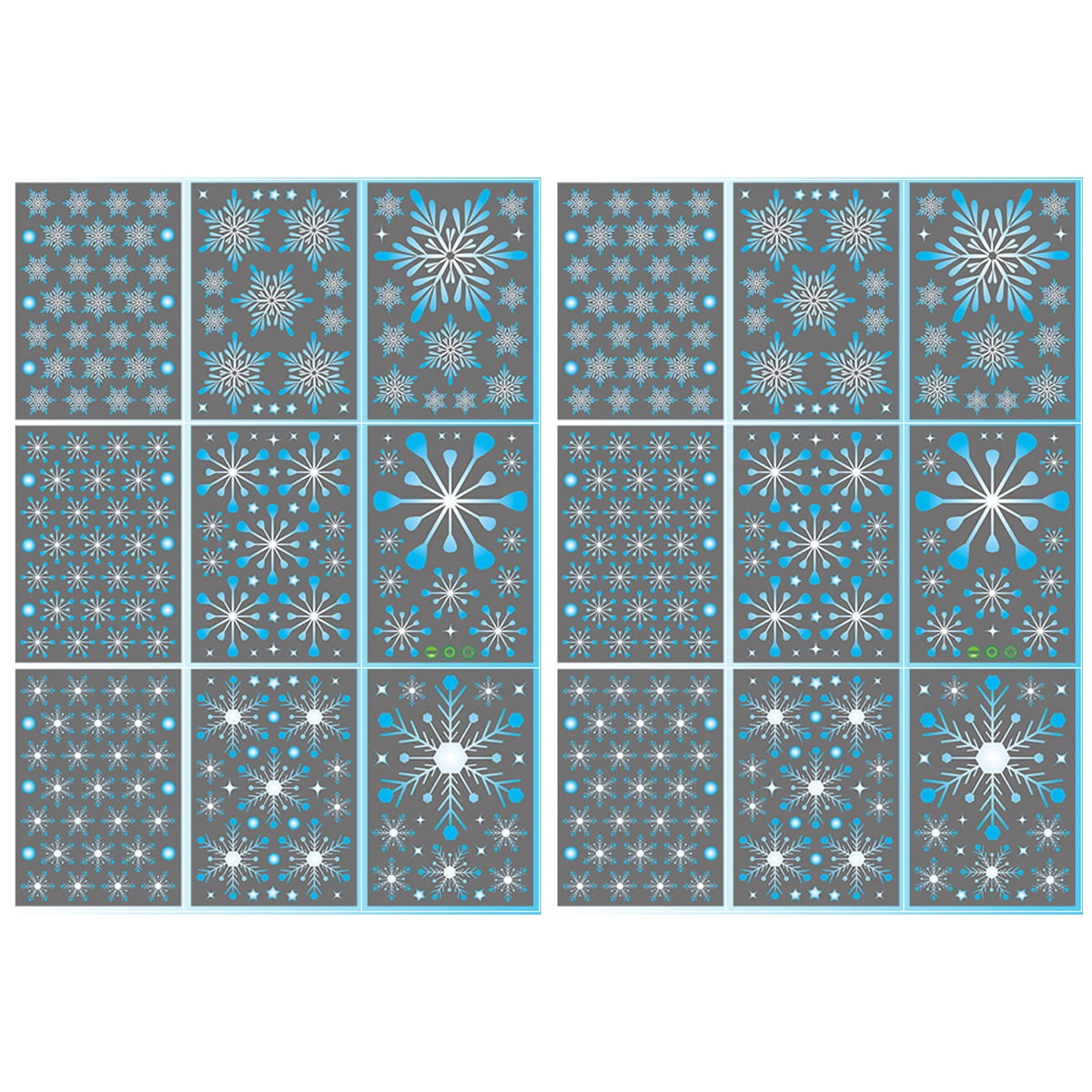 2 sets of multi-color optional static snowflake window glass stickers ...