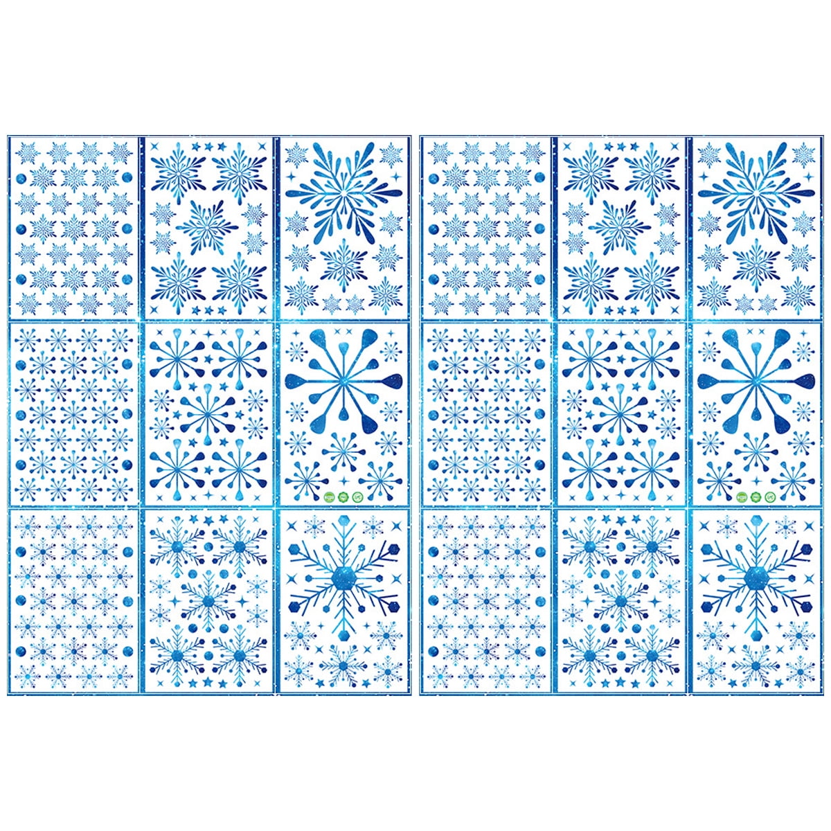 2 sets of multi-color optional static snowflake window glass stickers ...