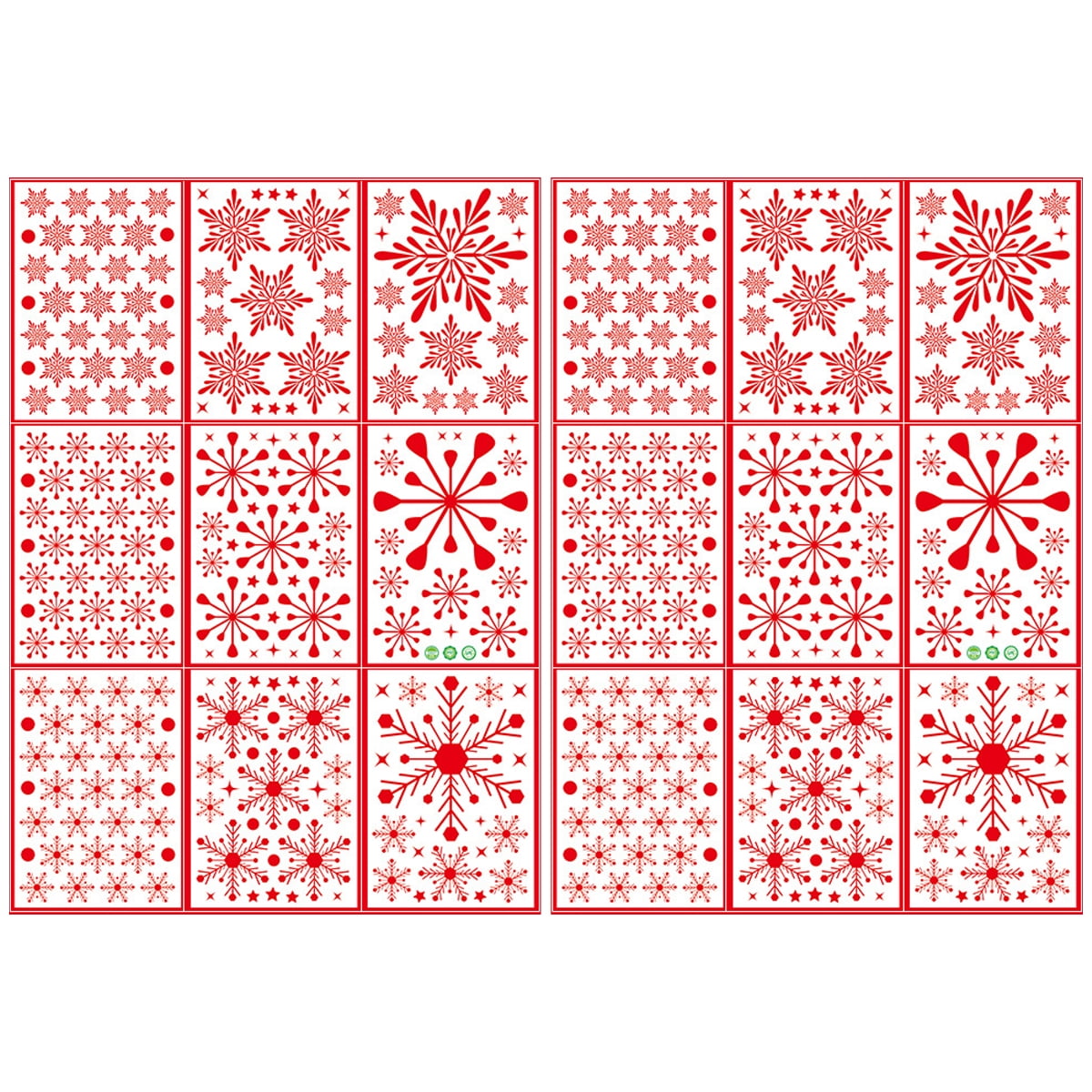 2 sets of multi-color optional static snowflake window glass stickers ...