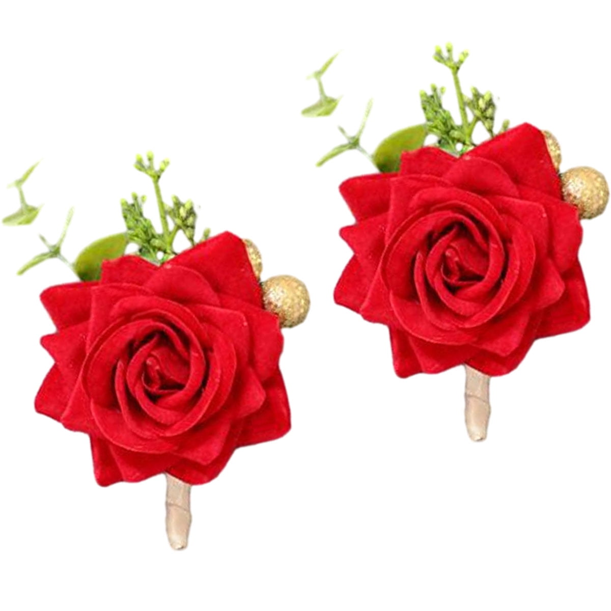 2 sets, wedding corsage, groomsman rose with pin, suitable for wedding ...