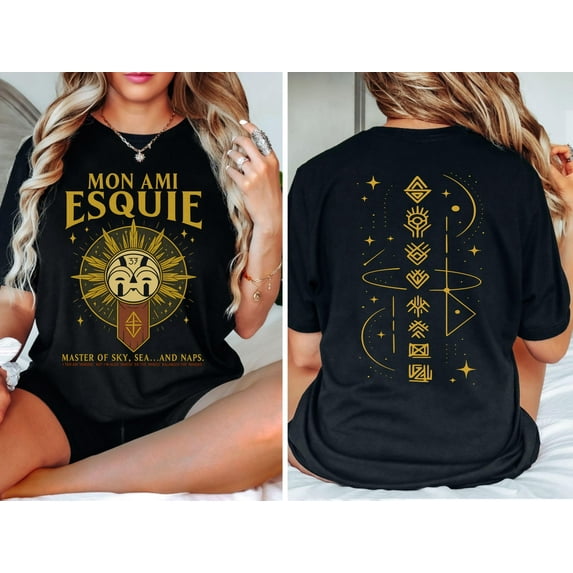2 side Esquie Expedition 33 T-Shirt, Clair Obscur Funny Gamer Tee ...