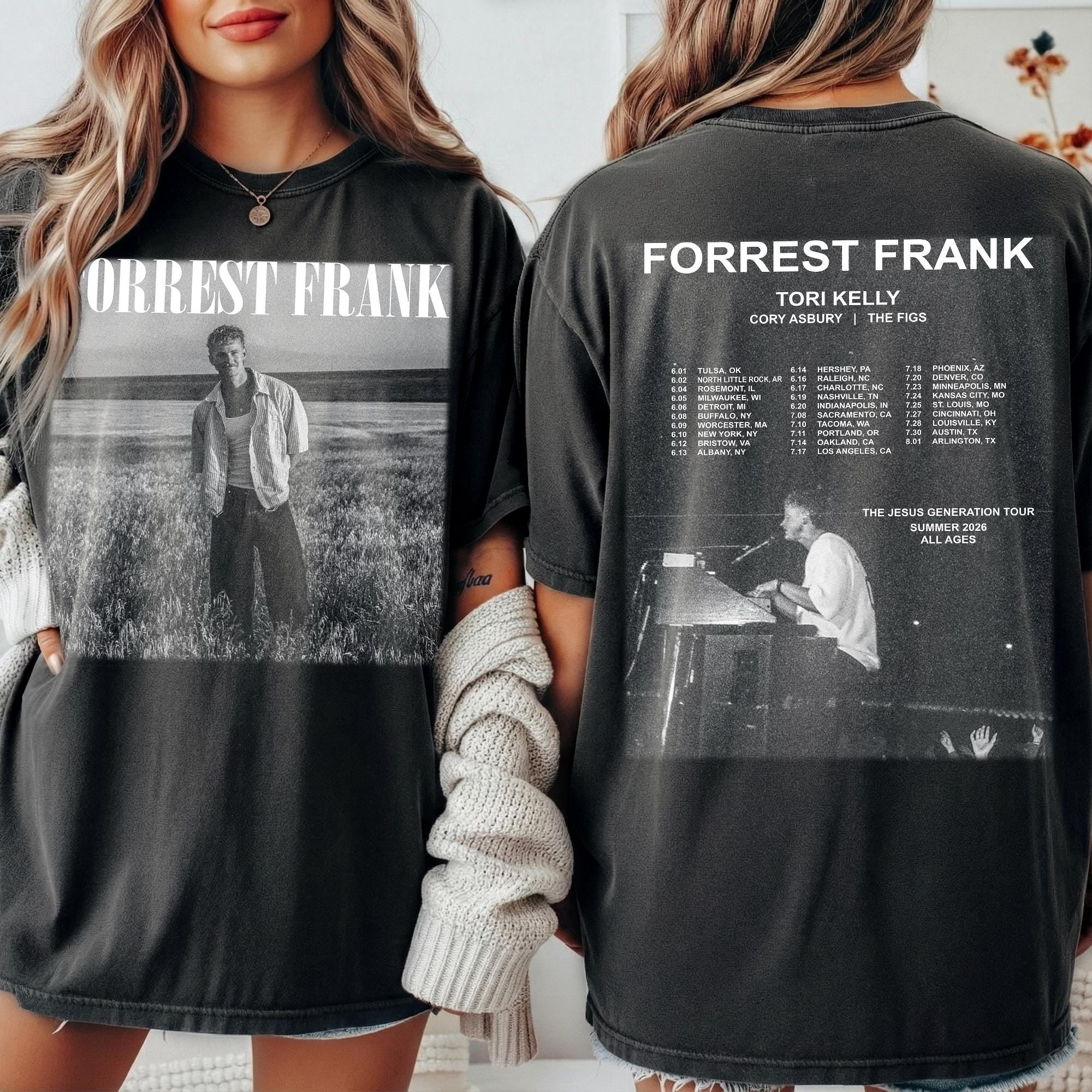 2 side Forrest Fr@nk Jesus Generation Tour 2026 T-Shirt, Christian ...