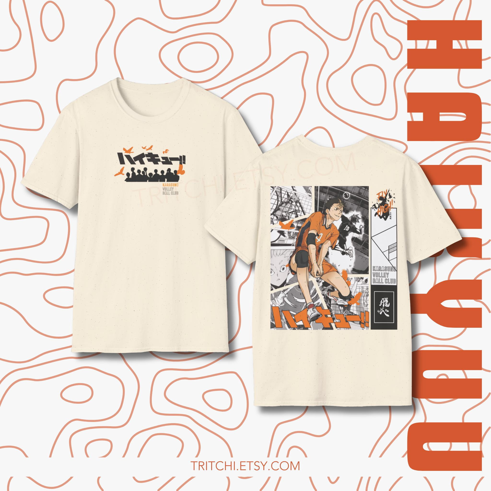 2 side Haikyuu Karasuno Crow Squad T-shirt: Anime Volleyball Design ...