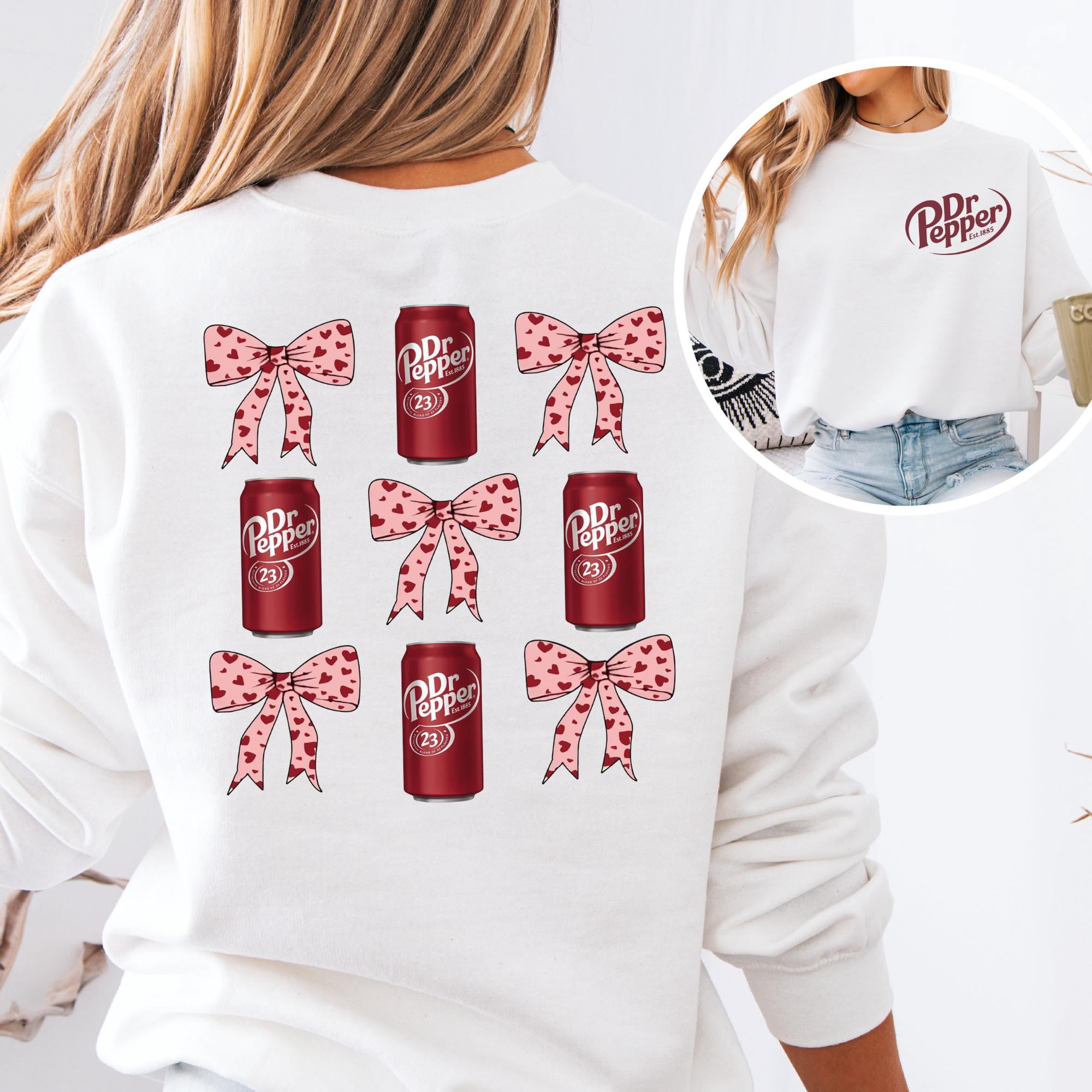 2-side Retro Dr Pepper Est. 1885 Soda Sweatshirt, Pink Ribbon Coquette ...