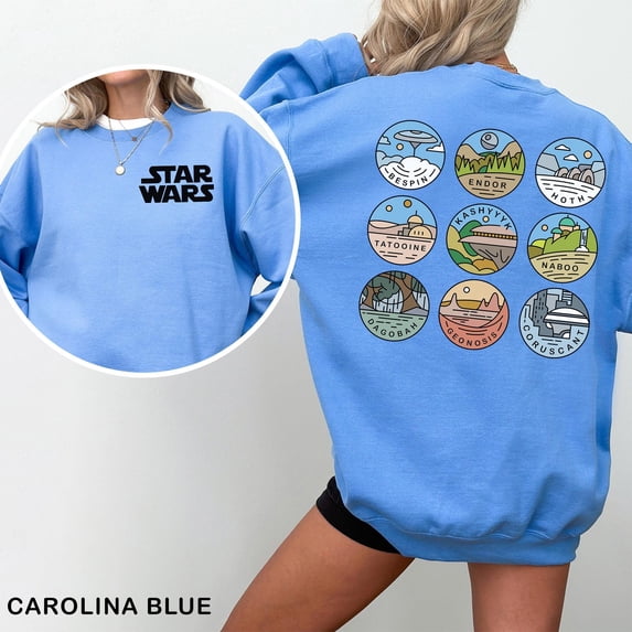 2 side Star W@rs Planets Simple Sweatshirt, Star W@rs Planets Simple ...