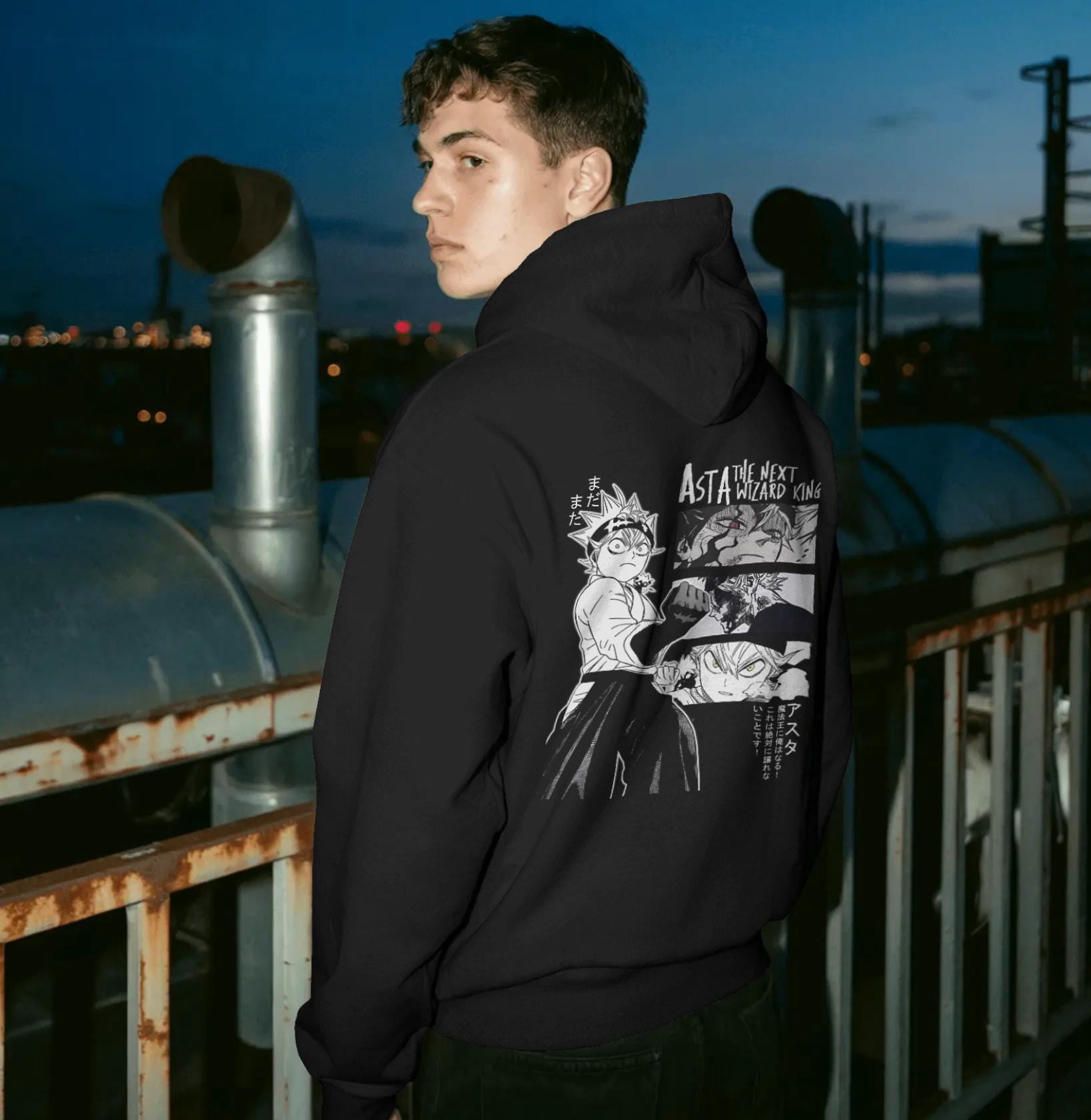 2 sided Asta Black Clover Hoodie | Black Bulls Anime Fleece hoodie ...