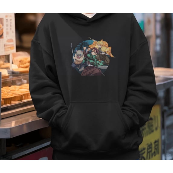 2 sided Demon Slayer Anime Characters Hoodie | Kamado Tanjiro Zenitsu ...