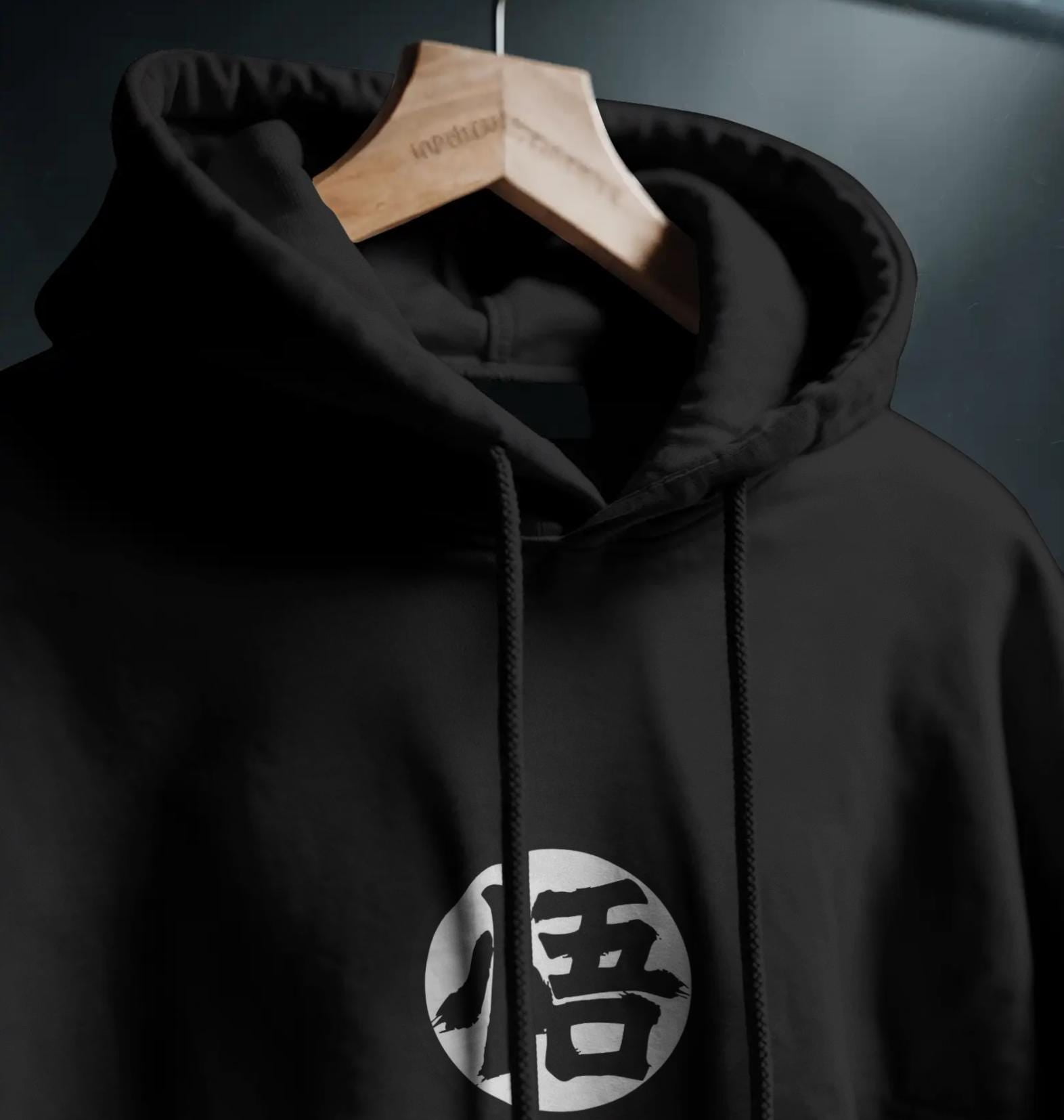 2 sided Dragon Ball Kanji Hoodie, Japanese Symbol Anime Hoodie ...
