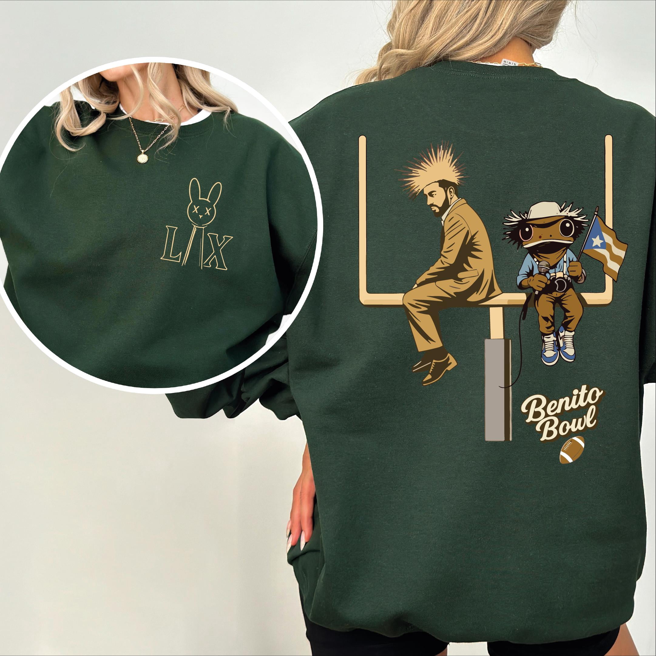 2 sided Football Fan Sweatshirt , Benito B0wl Super 2026 - Walmart.com