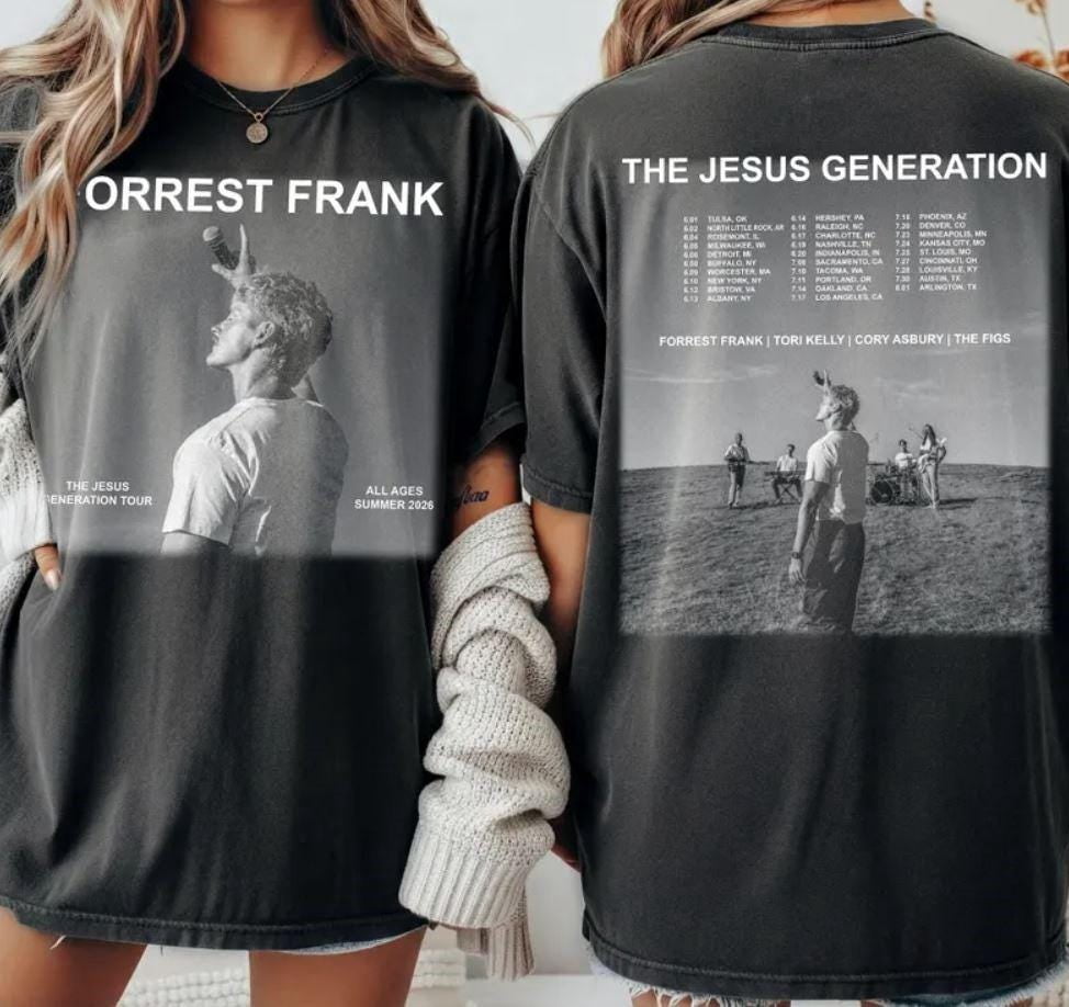 2 sided Forrest Frank Jesus Generation Tour T-Shirt, Christian Music ...