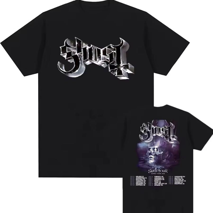 2 sided Gh0st Skeletour World Tour T-Shirts Ghost Band Tour 2026 Shirt ...