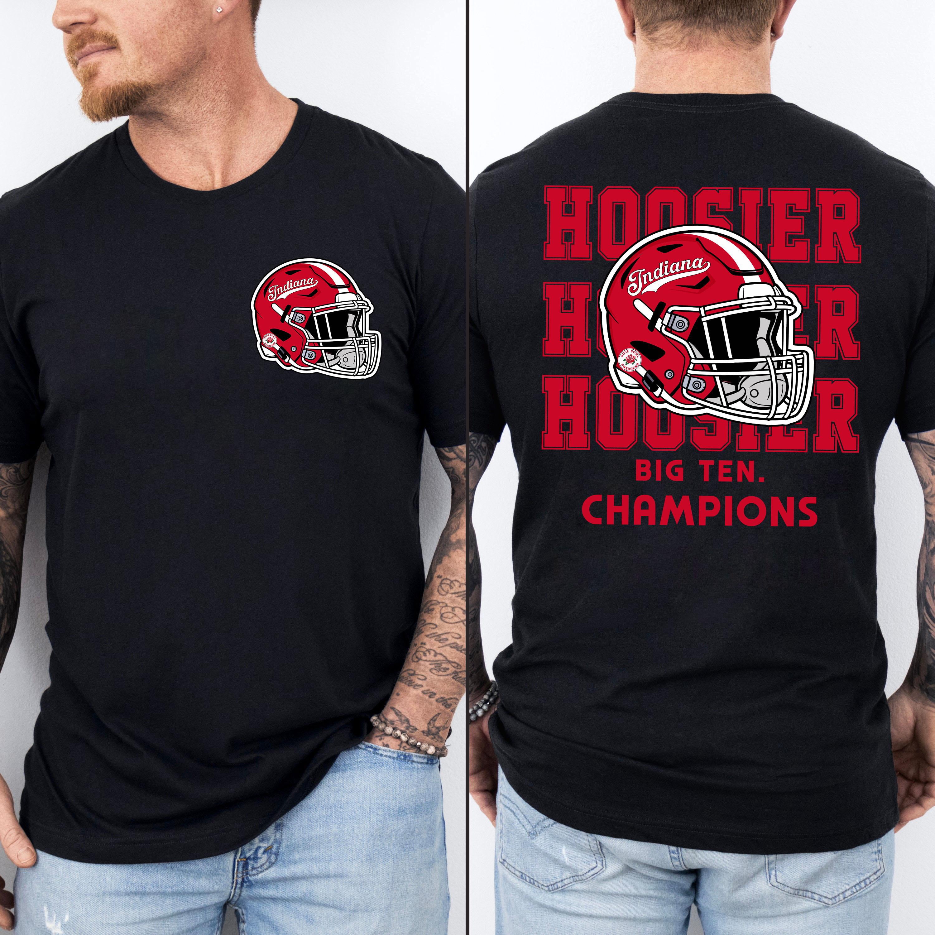 2 sided Indi@n@ Hoosier Football T-Shirt, Big 10 Champions 2026 T-Shirt ...