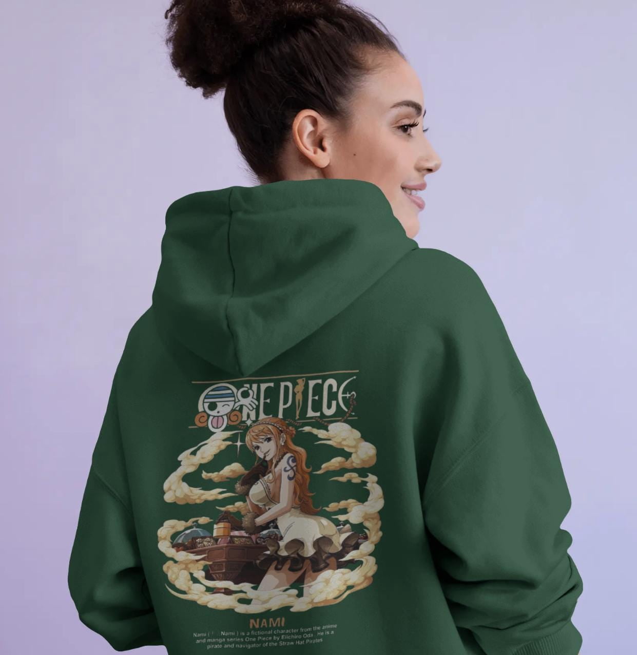 2 sided One Piece Nami Illustration Hoodie | Anime Pirate Straw Hat ...