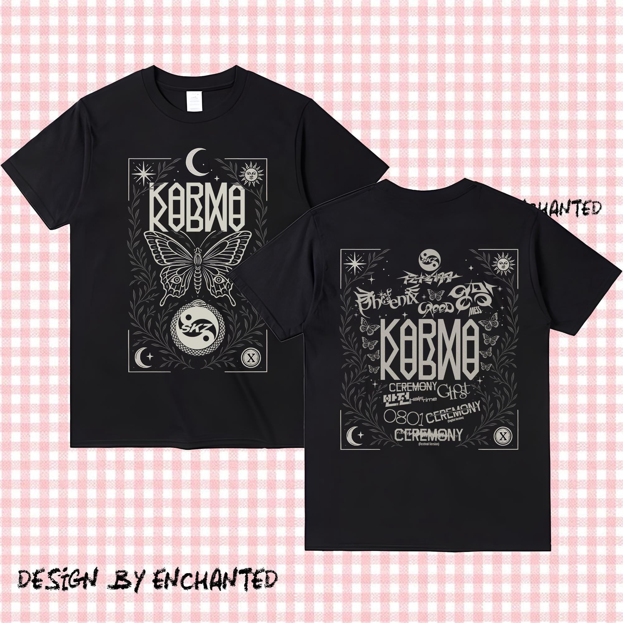 2 sided Retro Stray Kids Karma Track List T-shirt, Stray Kids Karma ...