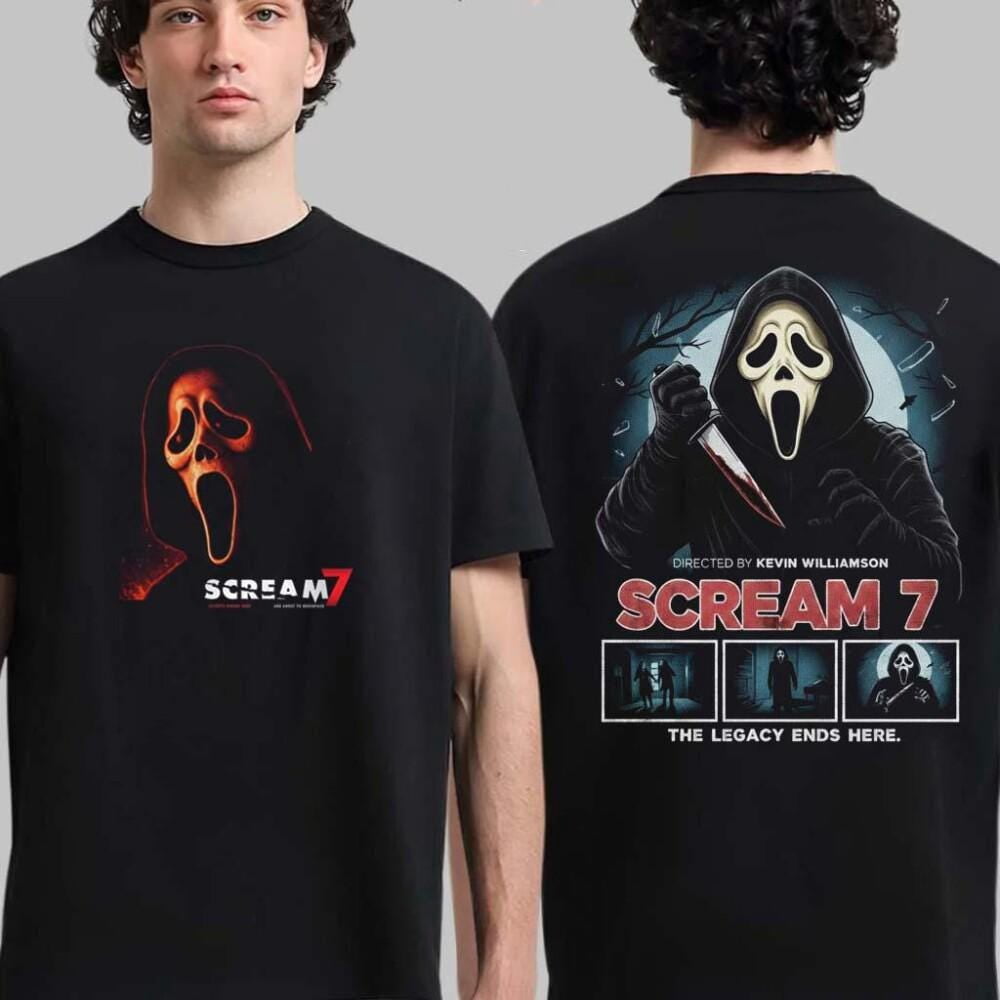2 sided Scream 7 Ghostface Tee, Kevin Williamson Horror Movie Fan T ...
