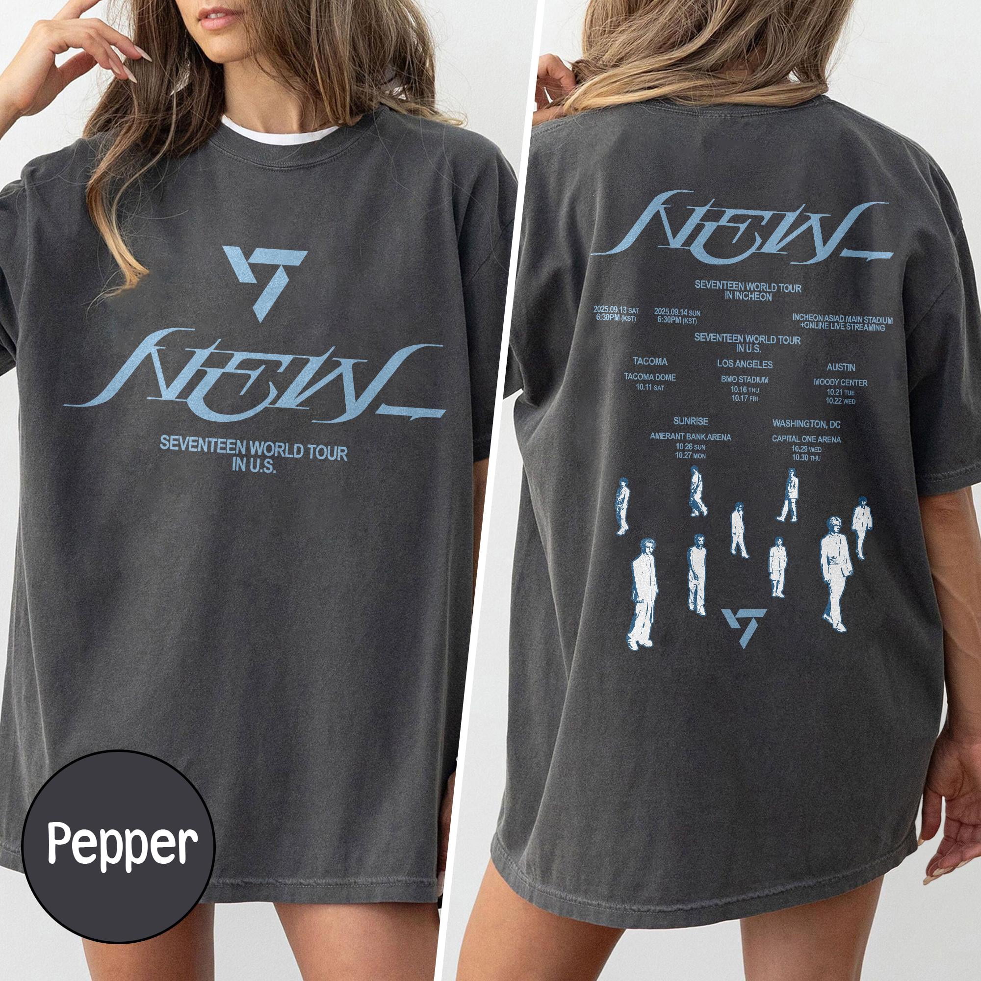 2 sided Seventeen Tour T-Shirt, Kpop SVT T-Shirt, Seventeen New Tour ...