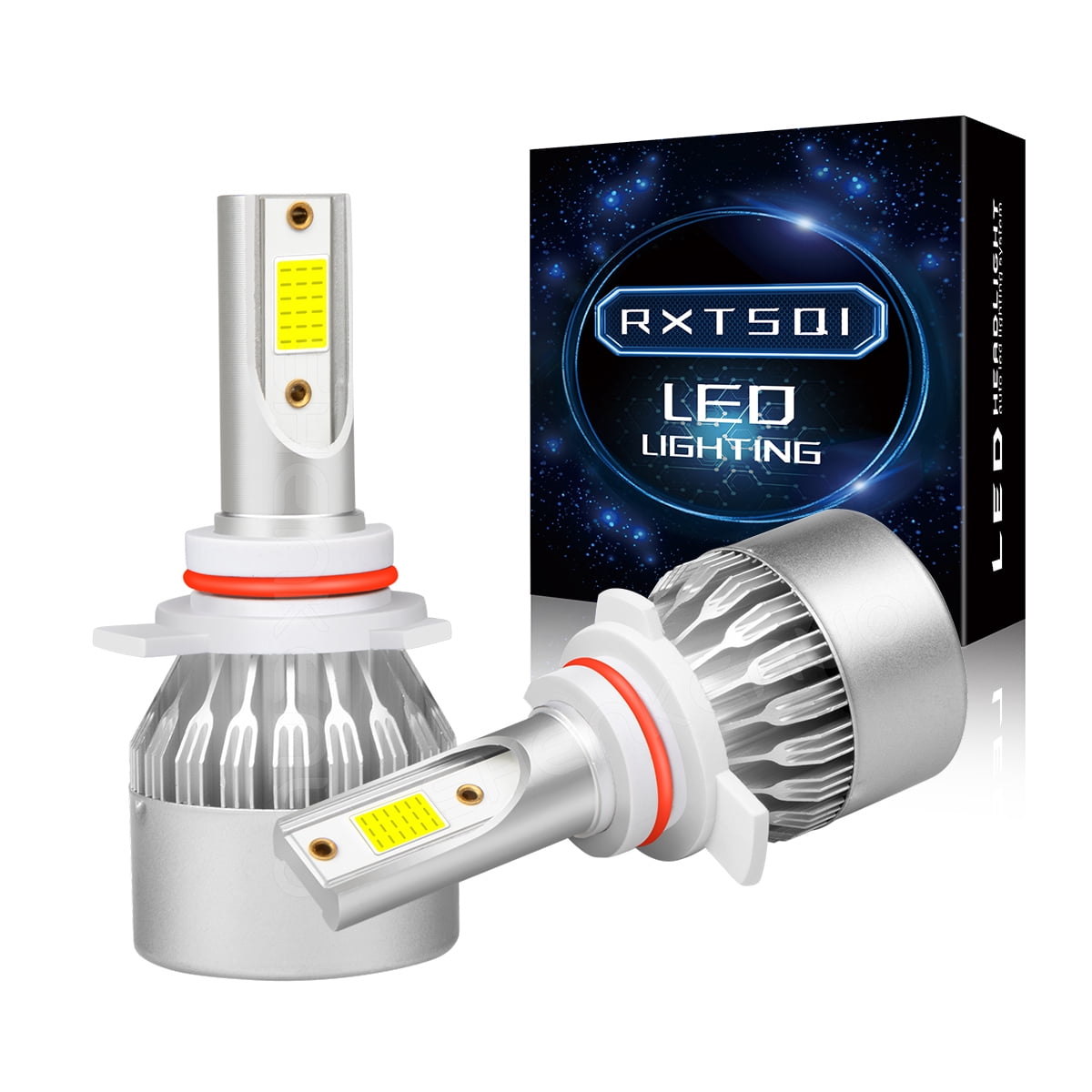 2-sides 9012 HIR2 LED Headlight Bulbs Kit High Low Beam Super Bright ...