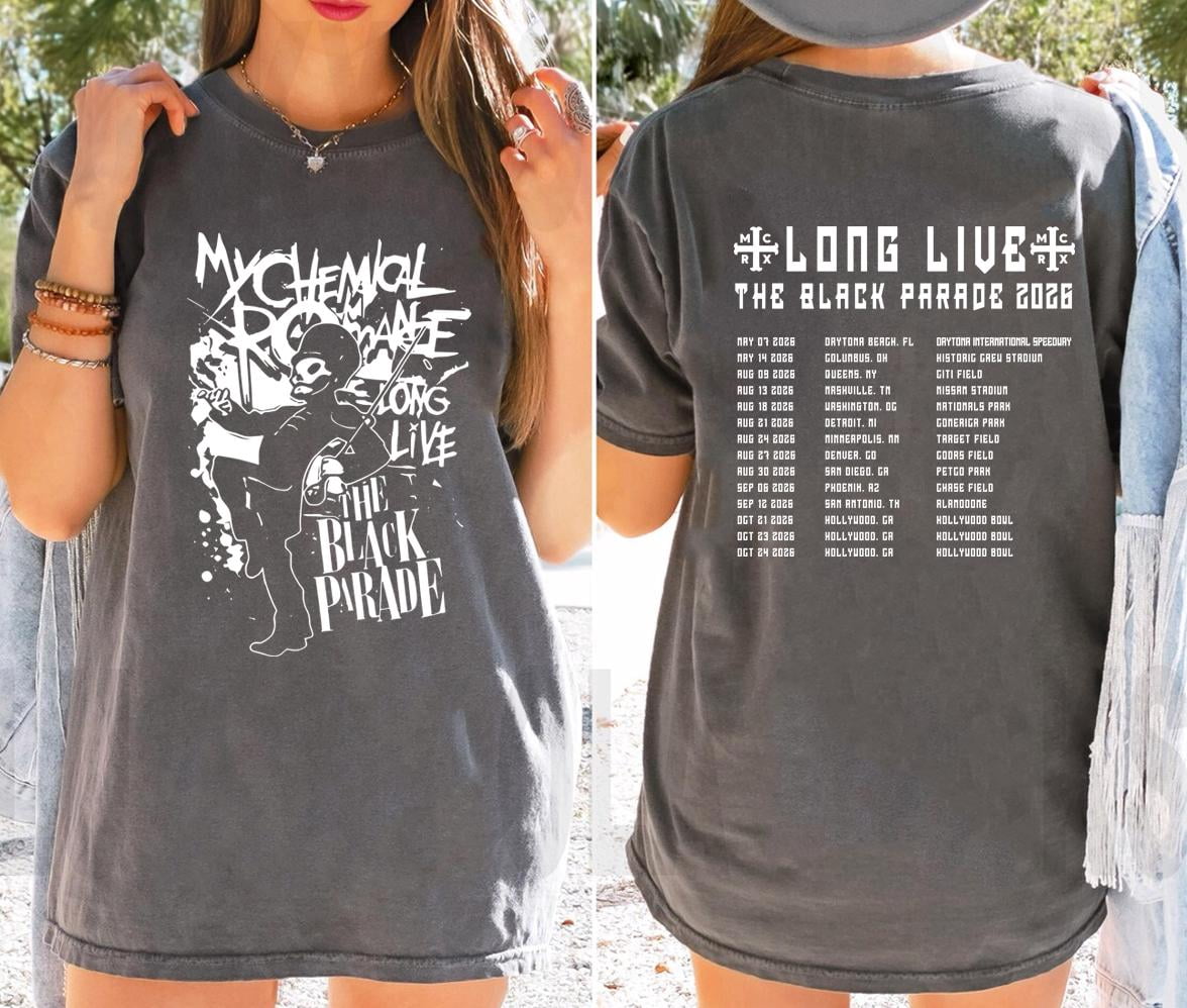 2 sides My Chemical Romance Long Live The Black Parade 2026 Tour T ...
