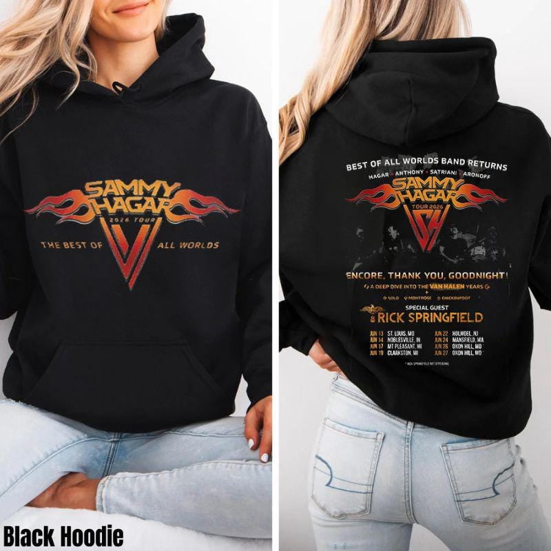 2 sides Sammy Hagar Tour 2026 Best Of All Worlds Hoodie - Walmart.com
