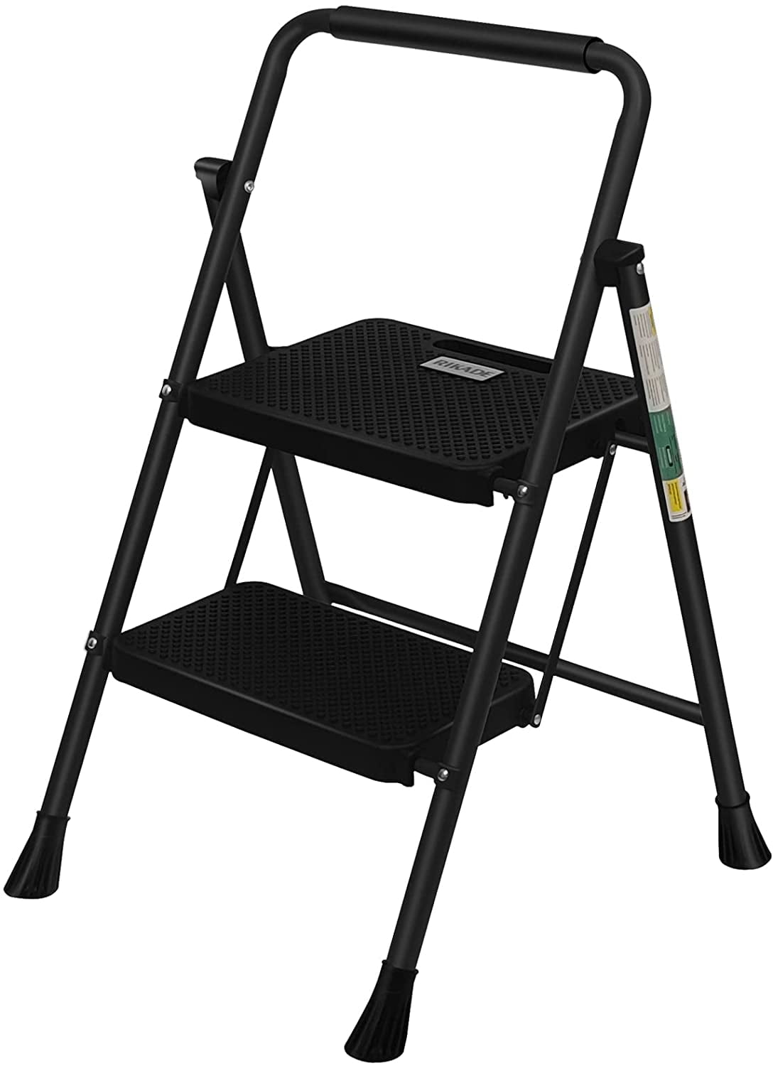 2 step ladder, folding step stool with wide non-slip steps, portable ...