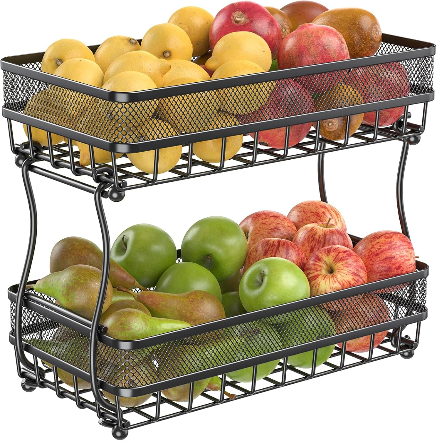 2-story kitchen fruit basket countertop, vegetable and bread bowl ...