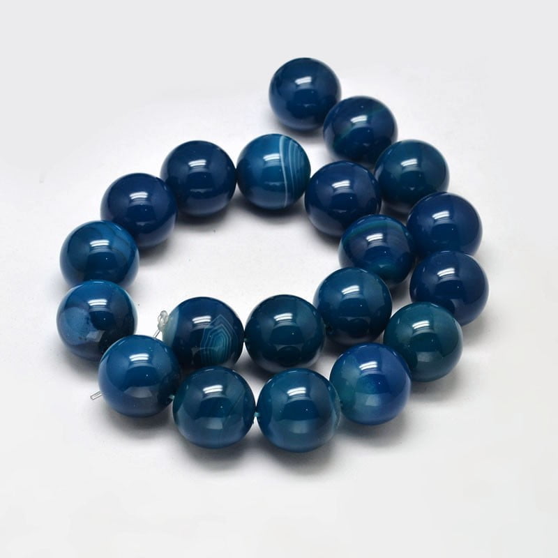 2 strand Dyed Round Natural Agate Bead Strands 20mm Hole: 1mm about ...