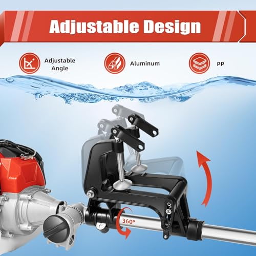 2-stroke Outboard Motor, 52cc Single Cylinder Gas Boat Engine, 2.3HP ...